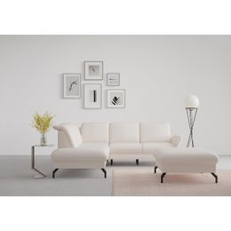 Sit & More sit&more Ecksofa &raquo;Fashion L-Form&laquo; wahlweise mit Kopfteilverstellung und Vorziehsitz, motorisch beige B/H/T: 250cm x 84cm x 207cm, Luxus-Microfaser 