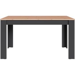 ByLiving Esstisch &raquo;Nori&laquo; K&uuml;chentisch in Eicheoptik, Gestell wahlweise anthrazit oder wei&szlig; schwarz B/H/T: 140cm x 80cm