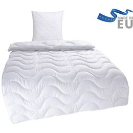 OTTO home Microfaserbettdecke + Microfaserkissen &raquo;Mailo, Bettdecke 135x200 cm, 155x220 cm&laquo; 2-tlg., Set mit Kissen 80x80 cm, Sommer, Winter wei&szlig; Bezug: