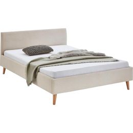 Meise M&ouml;bel meise.m&ouml;bel Polsterbett &raquo;Wicki&laquo; 140x200cm, Cordstoff beige Liegefl&auml;che L&auml;nge B: 200cm x 140cm, Cord, H&ouml;he Bettseite: 35cm, ohne Matratze
