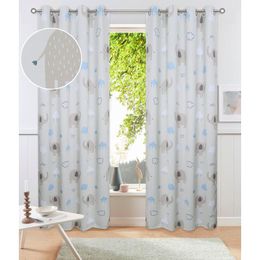 OTTO home Gardine &raquo;Maurrice&laquo; &Ouml;sen 1 Stk. tlg. Blickdicht, &Ouml;sen- Aufh&auml;ngung, Pflegeleicht, Elefanten Design grau Polyester 225cm, &Ouml;sen, 130cm