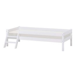 Home Affaire Jugendbett &raquo;ECO One&laquo; Kinderbett mit Rausfallschutz und Leiter, 3 Farben/Matratze w&auml;hlbar wei&szlig; Bett: Massive Nordische Kiefer, Matratze: 
