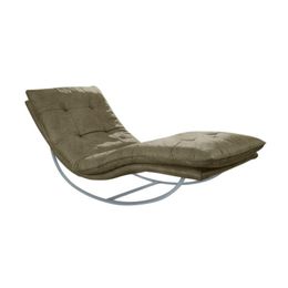 W.Schillig Relaxliege &raquo;daily dreams&laquo; in Waffelkissen-Optik, Schaukelgestell silber matt, in 2 Breiten gr&uuml;n Longlife Xtra-Leder Z69: Das feinnarbige, 