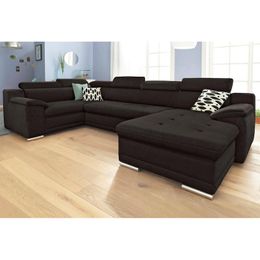 Quelle mit Kopfteilverstellung, wahlweise mit Schlaffunktion schwarz Kunstleder SOFTLUX ;Luxus-Microfaser ALTARA NUBUCK (100% Polyester);Struktur ( 100% 
