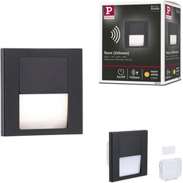 Paulmann LED Einbauleuchte &raquo;LED Wandeinbauleuchte Tsaro eckig 80x36mm&laquo; 1 Stk. Warmwei&szlig; schwarz 1, H: 8cm, 1 Stk.