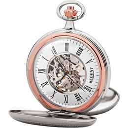 Regent Uhren Regent Herren Taschenuhr &raquo;P702-19370540&laquo; Herrenuhr, Handaufzug, Acrylglas, skelettiertes Zifferblatt rosa Einheitsgr&ouml;&szlig;e