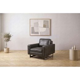 OTTO home Loveseat &raquo;Pinto 105 cm, Cord, Chenille, Lederoptik&laquo; mit Keder, Metallf&uuml;&szlig;en und auch in Cord Bezug erh&auml;ltlich Kunstleder (65% Polyester, 35% 