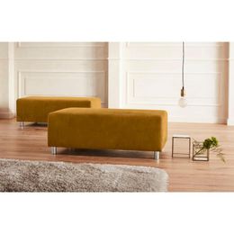 Home Affaire Polsterhocker &raquo;Gy&ouml;r&laquo; democratichome Edition, passend zum Ecksofa 'Gy&ouml;r' gold Microfaser (100% Polyester);Luxus-Microfaser Lederoptik (100