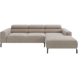 Home Affaire Ecksofa &raquo;Ecksofa, L-Form, incl. Kopfteilverstellung, Breite 258 cm&laquo; wahlweise elektrische Sitztiefenverstellung beige 88% Polyester, 12% 