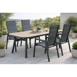 Destiny Garten-Essgruppe &raquo;COSTA HL SAN MARINO&laquo; Set, 5 tlg. Aluminium, Textilene, Polywood Aluminium, Kunststoff, PVC Einheitsgr&ouml;&szlig;e