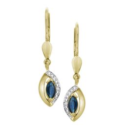 Firetti Damen Paar Ohrh&auml;nger &raquo;Schmuck Geschenk Gold 333 Ohrschmuck Patentbrisur Farbstein Edelstein&laquo; mit Saphir - mit Brillant blau 0,02, 0,02 P2 = 