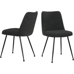Sit 4-Fu&szlig;stuhl &raquo;Krakau 2er-Set Boucl&eacute; Esszimmerst&uuml;hle mit Metallgestell&laquo; (Set) 2 Stk.&Ouml;ko-Tex Boucl&eacute;-Bezug & vielseitig einsetzbares Design schwarz 