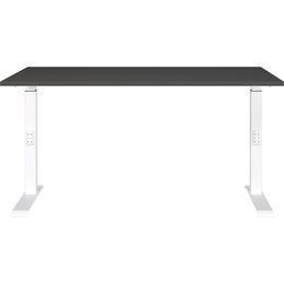 Germania Schreibtisch &raquo;Downey&laquo; h&ouml;henverstellbar von 68-91 cm, verf&uuml;gbar in verschiedenen Breiten grau B/H/T: 140cm x 91cm x 80cm, Gestellfarbe Wei&szlig;