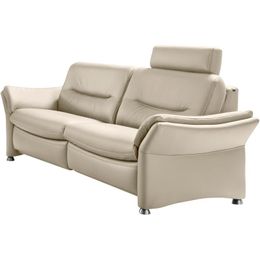 Hukla 2,5-Sitzer &raquo;HU-SF15058 Ledersofa, Breite 194 cm&laquo; aus Leder, optional Kopfst&uuml;tze u. WallAway-Funktion beige B/H/T: 194cm x 91cm x 92cm, Leder, 