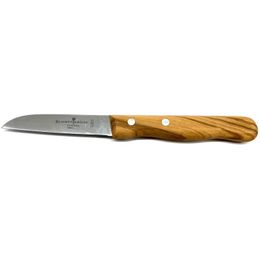 Olivenholz-erleben Gem&uuml;semesser &raquo;mit gerader Edelstahl-Klinge und Olivenholzgriff&laquo; rostfreie Edelstahlklinge L&auml;nge 13 cm, Olivenholzgriff silber Stahl