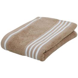 G&ouml;zze Badetuch &raquo;Rio&laquo; mit feiner Streifenbord&uuml;re braun Walkfrottee, Obermaterial: 100% Baumwolle B/L: 70cmx140cm, 1 Stk., Walkfrottee
