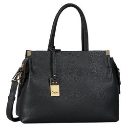 Gabor Damen Shopper &raquo;Gela&laquo; genarbtes Lederimitat mit schm&uuml;ckenden Metallecken, hochwertiges Logo schwarz B/H/T: 35cm x 24cm x 13,5cm