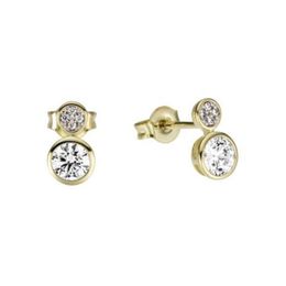Firetti Damen Paar Ohrstecker &raquo;Schmuck Geschenk Gold 333 Ohrschmuck Kreis Rund&laquo; mit Zirkonia (synth.) gelb Gelbgold 333
