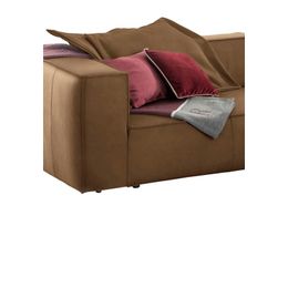 W.Schillig Sofakissen &raquo;around-the-block&laquo; Dekokissen mit Flatterbiese braun Longlife Xtra-Leder Z69: Das feinnarbige, gedeckte Softleder Z69 besticht 