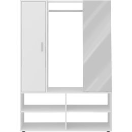 FMD Kompaktgarderobe &raquo;Auma&laquo; Breite 105 cm wei&szlig; Holzwerkstoff wei&szlig;, B/H/T: 105cm x 151,2cm x 39,7cm, T&uuml;ren: 1 Stk.