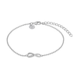 Tom Tailor Damen Tom Tailor Armband &raquo;Schmuck Geschenk Silber 925 Infinity Unendlichkeitsschleife&laquo; mit Zirkonia (synth.) 20cm, Silber 925 (