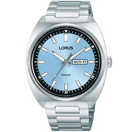 Lorus Herren Lorus Quarzuhr &raquo;Sports&laquo; Armbanduhr, Herrenuhr, Edelstahlarmband, analog, Tag, Wochentag blau Einheitsgr&ouml;&szlig;e