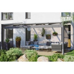 Skan Holz Terrassendach &raquo;Novara&laquo; BxT: 557x359 cm, versch. Farben grau Fichtenholz, Leimholz, Polycarbonat (PC) B/H/T: 557cm x 287cm x 359cm, farbig lasiert