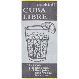 Dyckhoff Strandtuch &raquo;Cuba Libre&laquo; kuscheliges Velours grau Frottiervelours, Baumwolle B/L: 80cmx180cm, 1 Stk., Cocktails, Frottiervelours