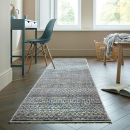 FLAIR RUGS Teppich &raquo;Camino&laquo; rechteckig 8 mm H&ouml;he Flachgewebe, Skandi, Esszimmer, Wohnzimmer, Flur blau Kunstfaser B : 66cm 1 Stk., 8mm, L: 300cm
