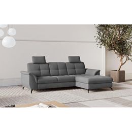 Sit & More sit&more Ecksofa &raquo;Zora&laquo; wahlweise mit Schlaffunktion und Bettkasten grau 90% Polyester 10% Polyamid B/H/T: 262cm x 92cm x 164cm, Struktur weich, 