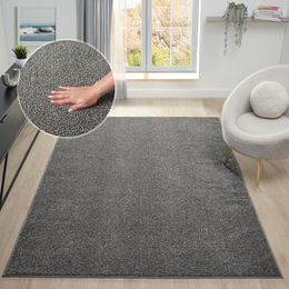 OTTO home Teppich &raquo;Lisam&laquo; rechteckig 15 mm H&ouml;he meliert, uni, weich, Wohnzimmer, Schlafzimmer grau Kunstfaser B : 160cm 1 Stk., 15mm, L: 230cm