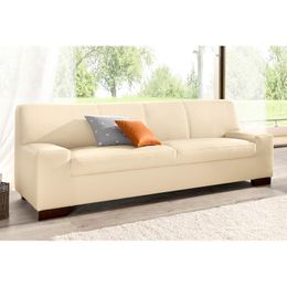DOMO collection 2-Sitzer &raquo;Norma Top, elegant & modern, flache Armlehnen, bequem, Breite 192cm&laquo; beige B/H/T: 192cm x 77cm x 90cm, Kunstleder SOFTLUX , 