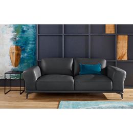 W.Schillig 2,5-Sitzer &raquo;montanaa elegant und edel, bequem, Federkernunterfederung&laquo; mit Metallf&uuml;&szlig;en in Schwarz pulverbeschichtet, Breite 212 cm schwarz 