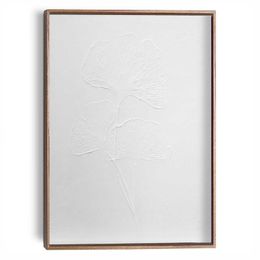 Reinders Wandbild &raquo;Ginkgo-Bl&auml;tter&laquo; Wohnzimmer - Wei&szlig; - MDF - Blumen und Pflanzen - 30x40 cm wei&szlig; B/H/T: 30cm x 40cm x 3cm