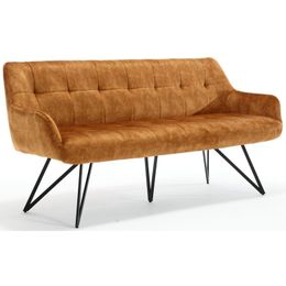 Home Affaire Bank &raquo;Soller&laquo; Bank mit Steppung, OTTOs Choice, Kufengestell, gepolstert, mit Steppung gelb Metall, Stoff B/H/T: 180cm x 82cm x 62cm, 