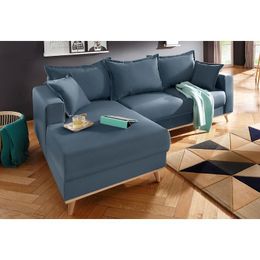 Home Affaire Ecksofa &raquo;Edina L-Form&laquo; auch in Baumwollmix-Bezug, im skandinavischem Stol blau Webstoff (100% Polyester);Baumwollmix (50% Baumwolle, 50% 