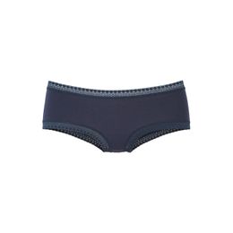 Lascana Damen Lascana Panty 3er-Pack, aus elastischer Baumwolle mit weicher Spitze blau 32/34
