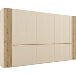 Musterring Kleiderschrank &raquo;Isabelle&laquo; Lamellen in Eiche, Griffe in silber, verschiedene Gr&ouml;&szlig;en und Farben beige Hartfaserplatte, Holzwerkstoff Champagner-Dekor, B