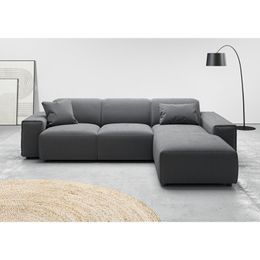 Home Affaire Ecksofa &raquo;Glimminge L-Form auch in Breitcord, Feincord + Easy care-Bezug,&laquo; Breite 264, Zierkissen grau 100% Polyester B/H/T: 264cm x 71cm 