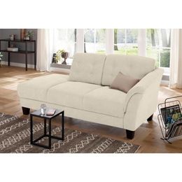OTTO home Recamiere &raquo;Trondheim&laquo; freistehend, mit Federkern, Knopfheftung im R&uuml;cken, F&uuml;&szlig;e Buche beige Luxus-Microfaser (90% Polyester, 10% Polyamid);
