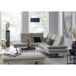 W.Schillig Ecksofa &raquo;broadway, Designsofa, toller Sitzkomfort, zeitlos, elegant, L-Form&laquo; Sitztiefenverstellung, Kopfteil- & Seitenteilverstellung, 