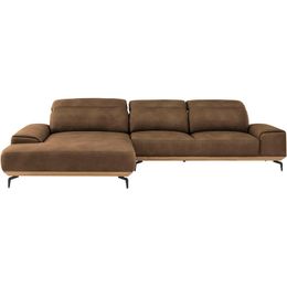 Musterring Wohnlandschaft &raquo;MR 2490 Ecksofa mit erstklassigem Sitzkomfort, Long-Life-Leder&laquo; Fu&szlig; schwarz, Sitzh&ouml;he 48cm, wahlweise mit Funktionen, Ma&szlig;e 342x207 cm 