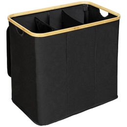 Wenko W&auml;schetruhe &raquo;Trio Ecori&laquo; schwarz Bambus, Polyester 105 l