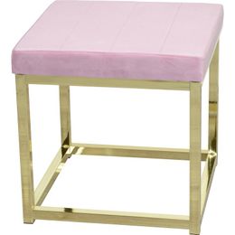 Inosign Sitzhocker 1 Stk. tlg. rosa B/H/T: 45cm x 45cm x 45cm, Samtstruktur