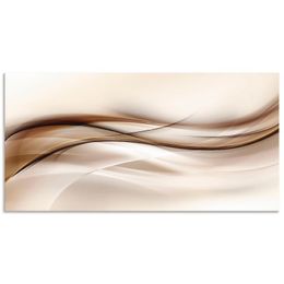 Artland K&uuml;chenr&uuml;ckwand &raquo;Braune abstrakte Welle&laquo; Alu Spritzschutz mit Klebeband, einfache Montage braun Aluminium B/H: 100cm x 50cm