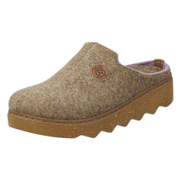 Rohde Damen Pantoffel &raquo;Foggia-D&laquo; Hausschuh, Clog, zweifarbiger Homeslipper mit Profilsohle beige 36