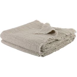 ZOEPPRITZ1828 Wohndecke &raquo;Honeybee&laquo; Leinenplaid im Waffelpique beige Leinen B/L: 170cm x 230cm