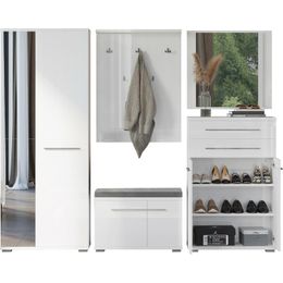 OTTO home Garderoben-Set &raquo;Piano&laquo; Set, 5 Stk. tlg. wei&szlig; Holzwerkstoff B/H/T: 228cmcm x 193cmcm x 35cmcm
