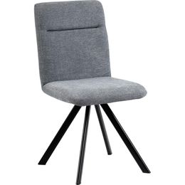 massivline&more 4-Fu&szlig;stuhl &raquo;Martina 200&laquo; () Gestell aus Metall schwarz, 2er Set blau Metall, Polyester B/H/T: 58cm x 91cm x 58cm, Polyester