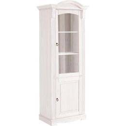 OTTO home Vitrine &raquo;Anna&laquo; Gesamtma&szlig;e (B/T/H): ca. 66/46/188 cm, mit Glast&uuml;r, H&ouml;he 188 cm, Massivholz, mit Zierfr&auml;sungen, FSC wei&szlig; B/H/T: 66cm